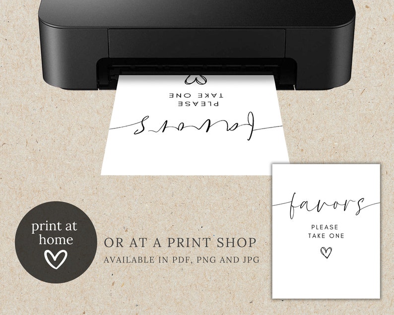 Wedding Favor Sign Template, Please Take a Favor Sign, Please Take One ...