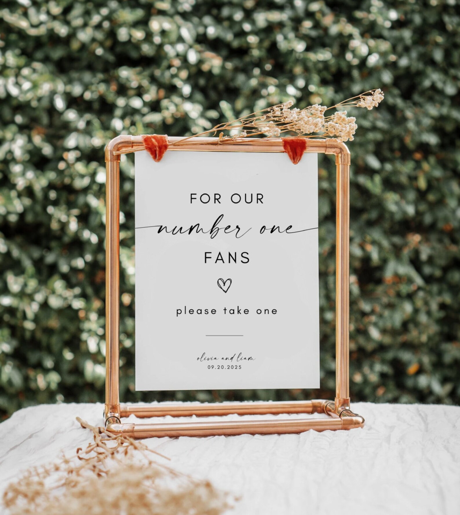 Wedding Fan Sign Template, for Our Number One Fans Sign, Minimalist ...