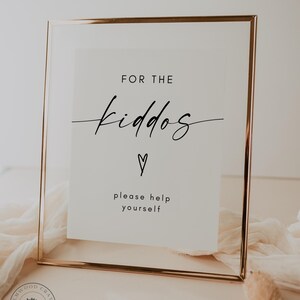 For the Kiddos Sign Template, Wedding Kids Activities Table Sign ...