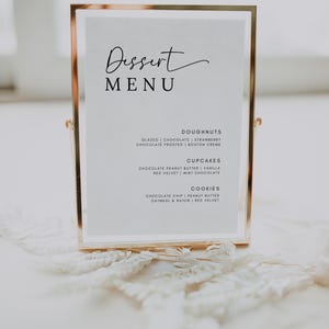 Dessert Menu Sign Template, Wedding Dessert Bar Sign, Love at First ...