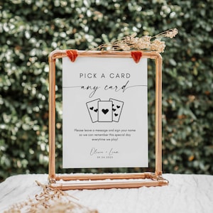 Playing Cards Guest Sign, Please Sign Our Guestbook, Pick A Card Any ...