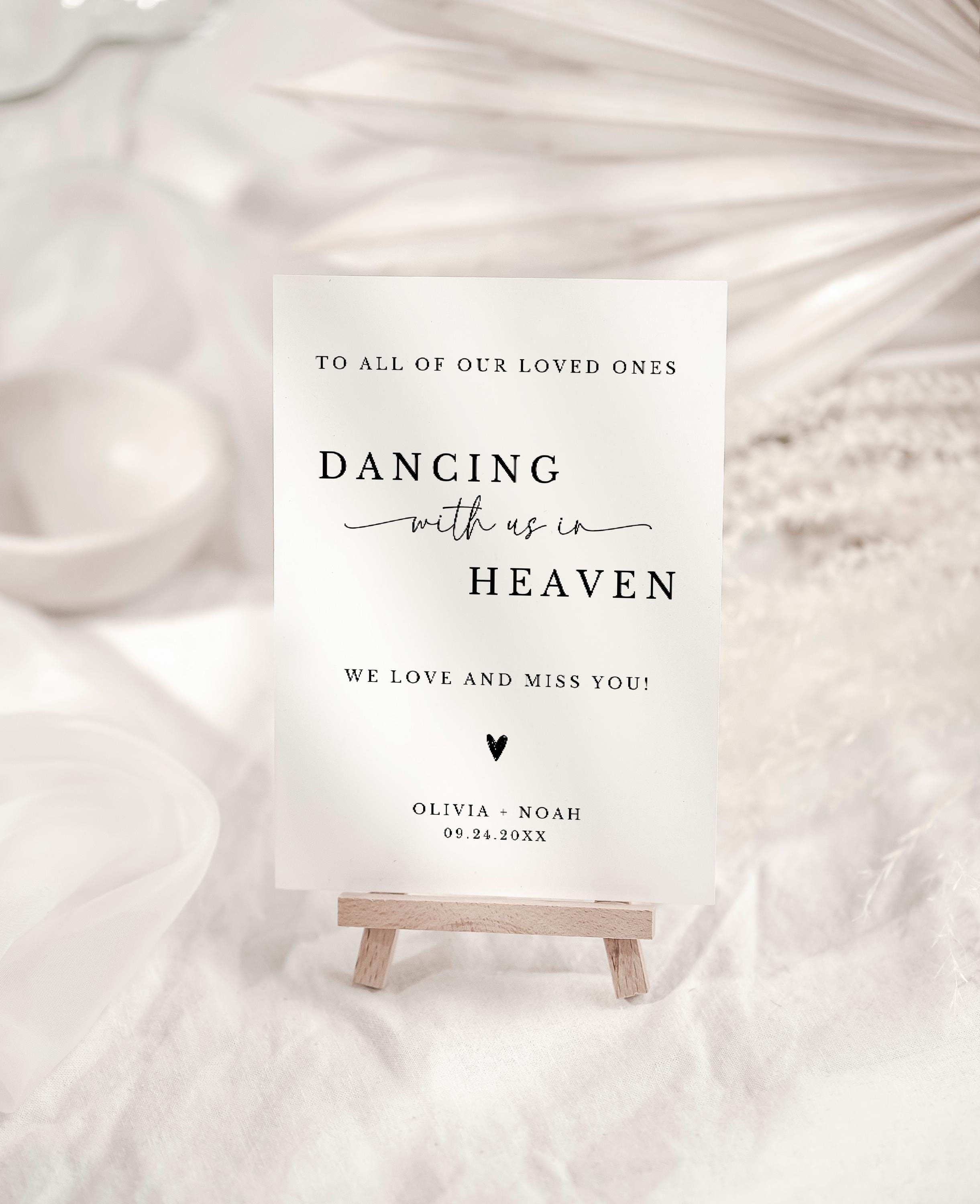 Wedding Memorial Sign Dancing With Us in Heaven, in Loving Memory Sign ...
