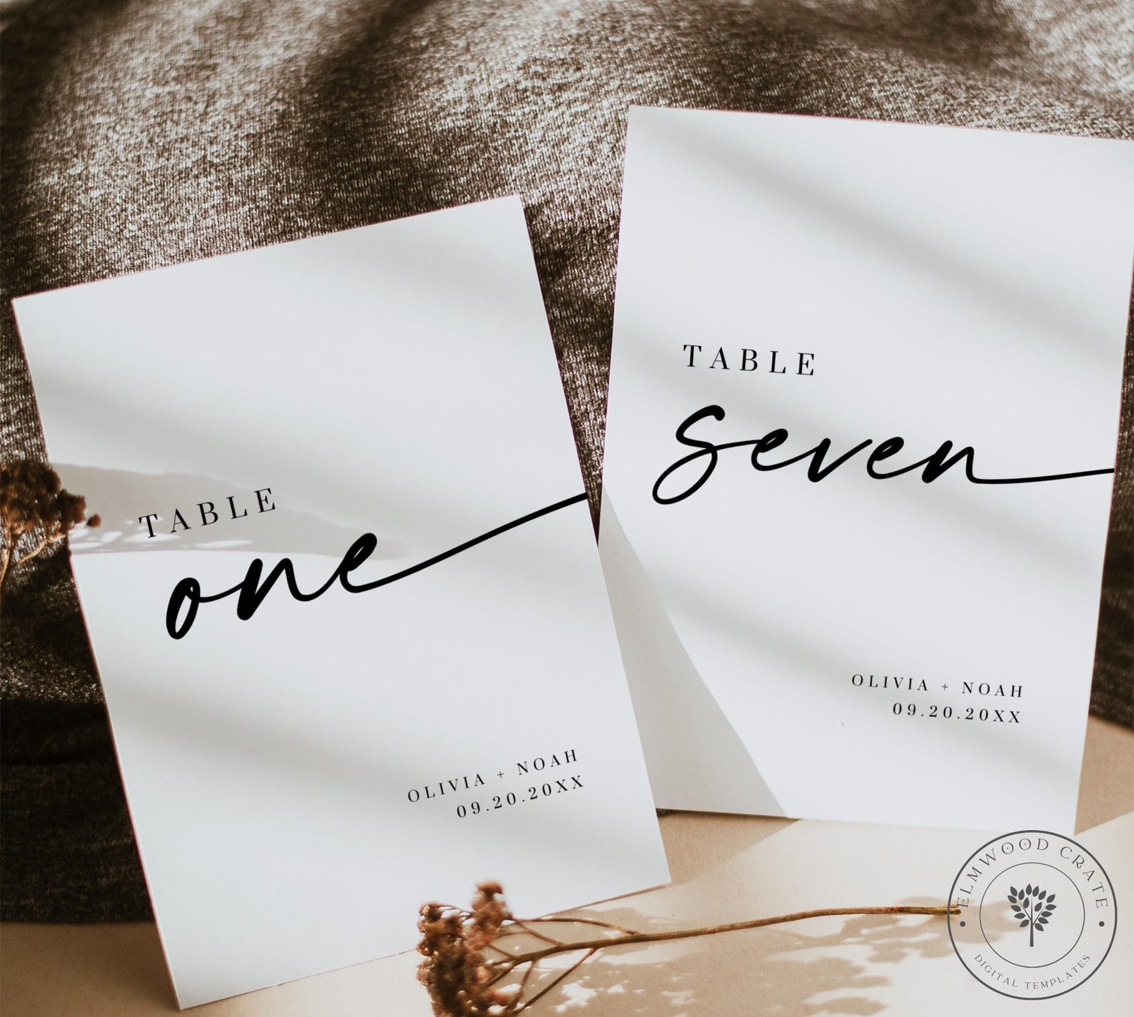 Wedding Table Numbers, Printable Table Numbers, Editable Table Number ...