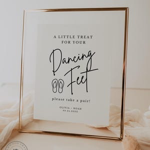 Dancing Feet Sign Template, Wedding Flip Flops Sign, A Little Treat for ...