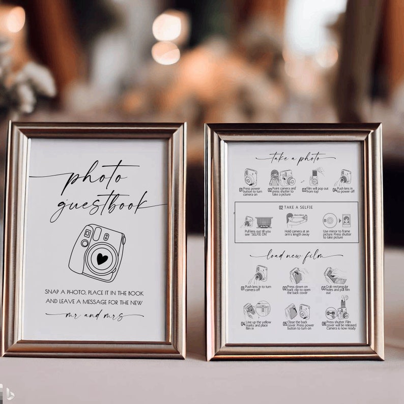 Instax Mini 11 Guest Book Sign, Wedding Photo Instructions (digital ...