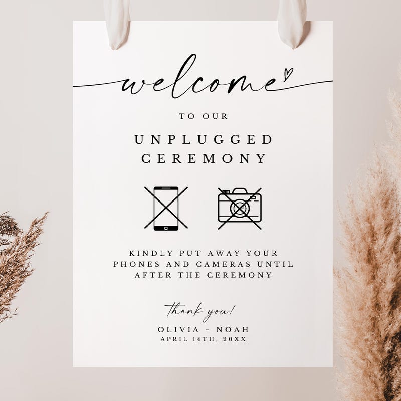 Unplugged Ceremony Sign - Etsy