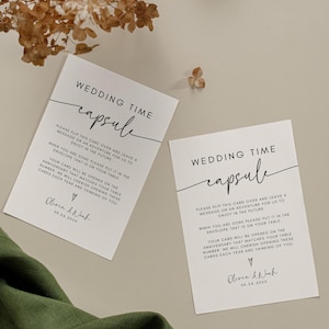 Wedding Time Capsule Sign Template Card, Message for Bride and Groom ...