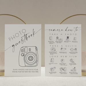 Instax Mini 9 Instructions Sign, Photo Guestbook Sign, Polaroid 8x10 ...