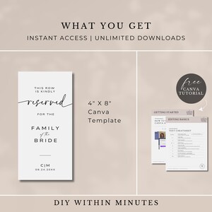 Reserved Chair Tag Template, Minimalist Reserved Row Tag, Minimalist ...