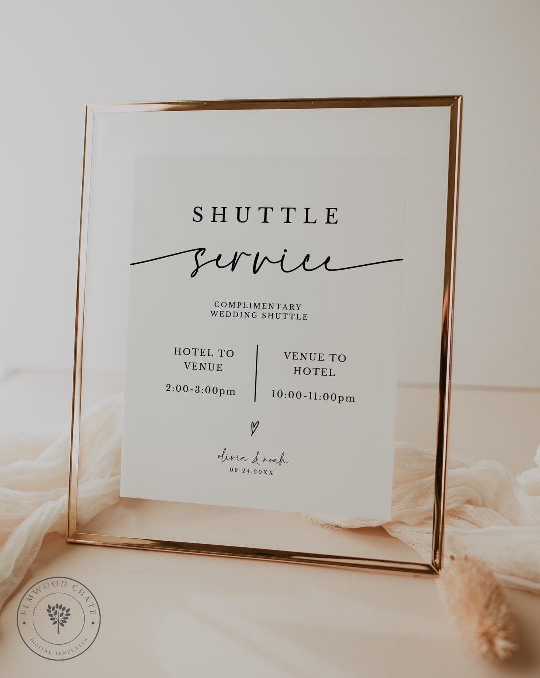 Wedding Shuttle Sign, Minimalist Wedding Bus Sign Download, Wedding ...