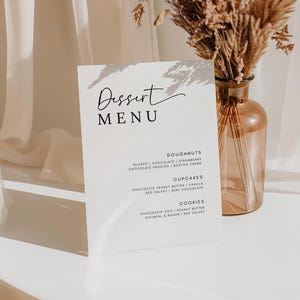 Dessert Menu Sign Template, Wedding Dessert Bar Sign, Love at First ...