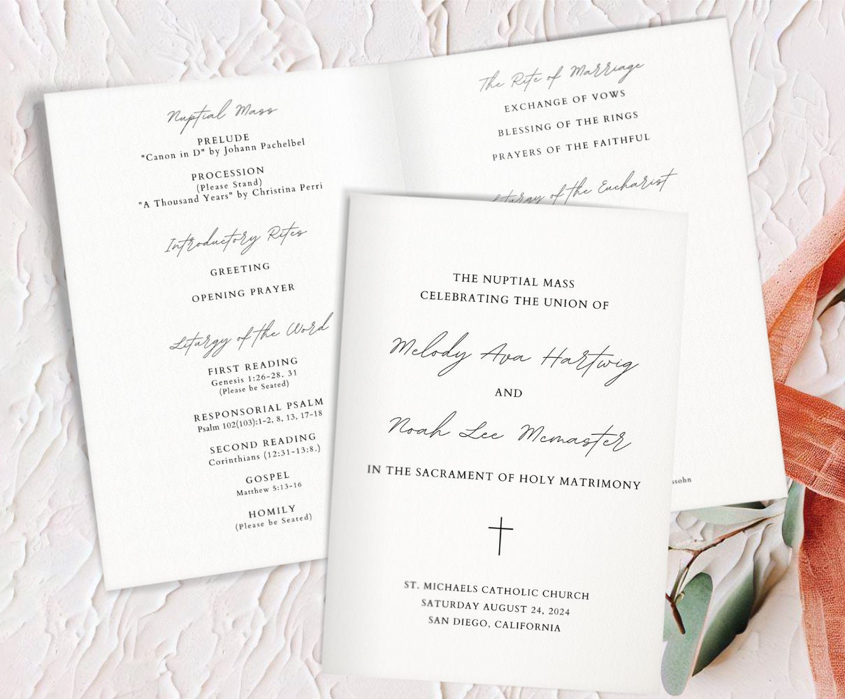 Catholic Wedding Program Catholic Wedding Ceremony Catholic - Etsy