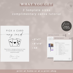 Playing Cards Guest Sign, Please Sign Our Guestbook, Pick A Card Any ...