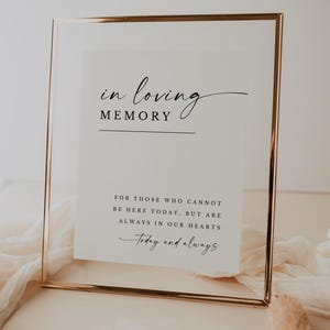 In Loving Memory Wedding Sign, Wedding Memorial Sign Template, Lost ...