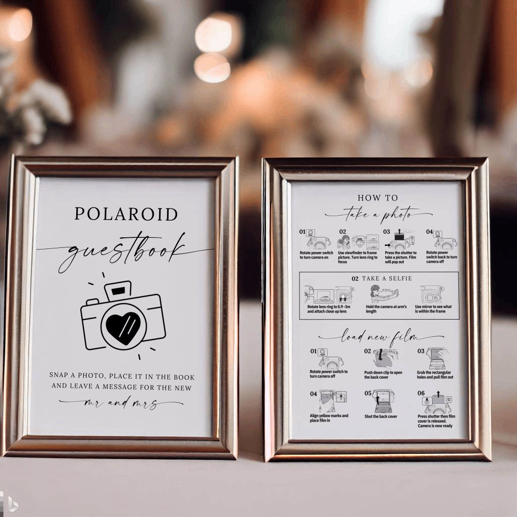Instax Wide 300 Instructions Sign, Wedding Guest Book (digital Download ...