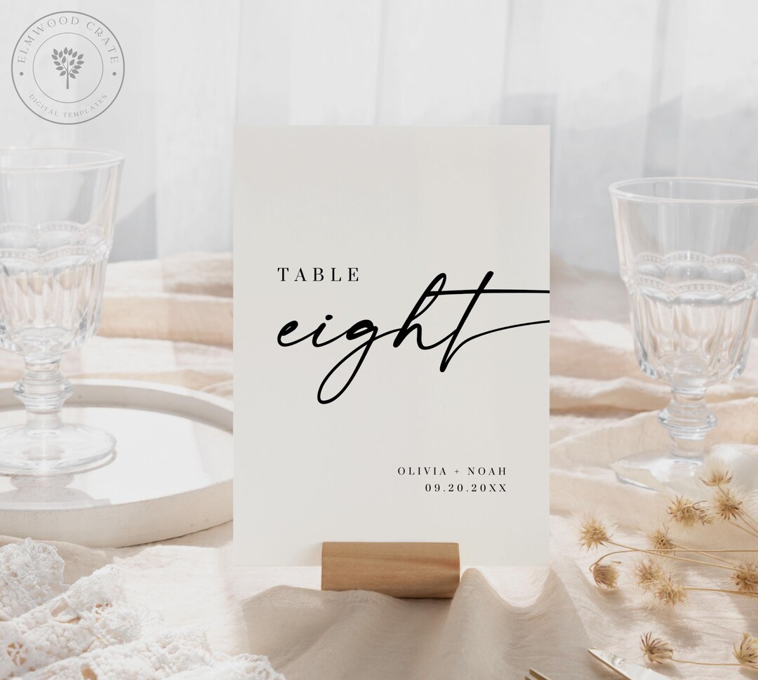 Wedding Table Numbers, Printable Table Numbers, Editable Table Number ...