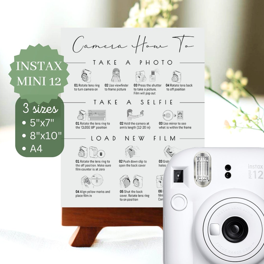 Instax Mini 12 Instructions Sign Digital Download Instax Mini How to Take Picture, Instax Mini ...