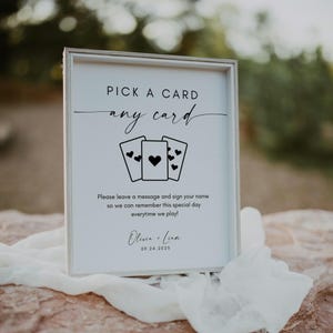Playing Cards Guest Sign, Please Sign Our Guestbook, Pick A Card Any ...