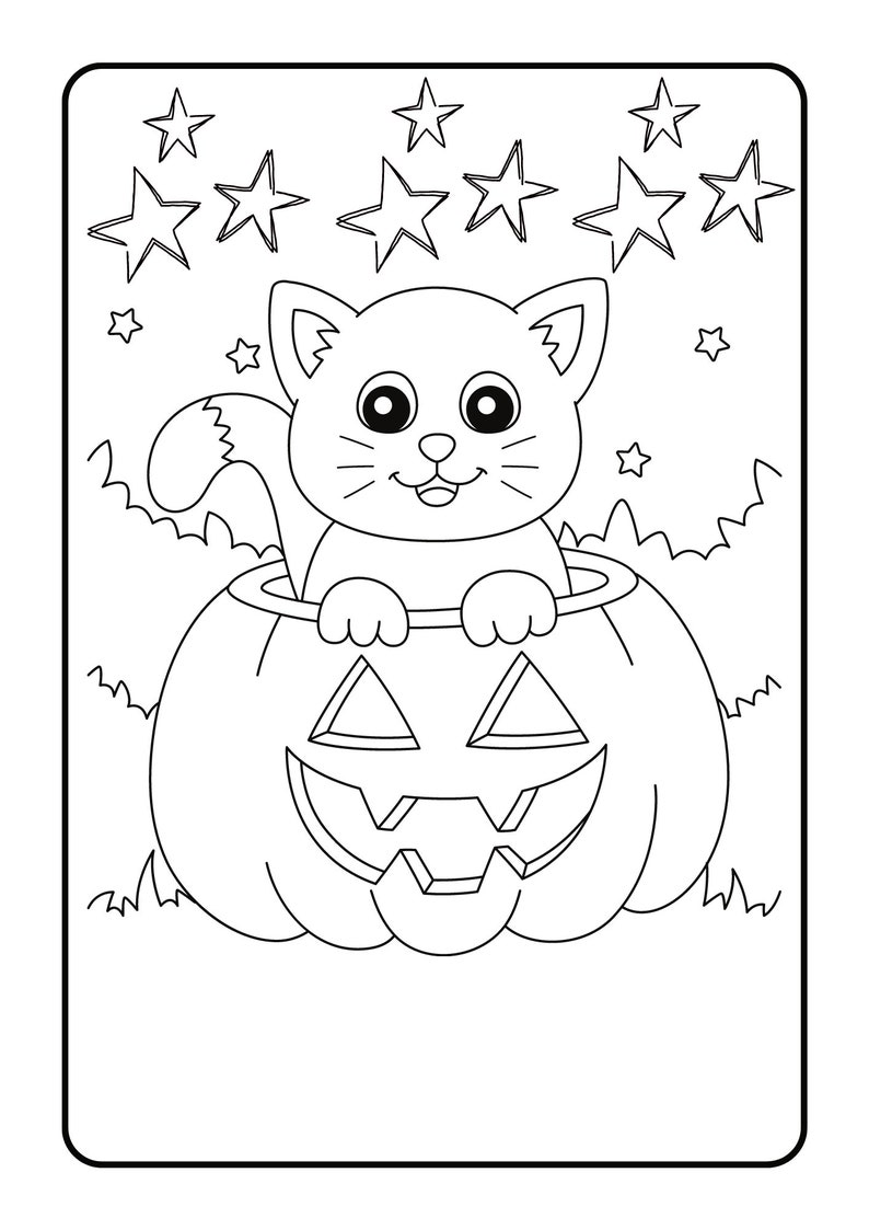 Printable Coloring Book With Cats - Etsy