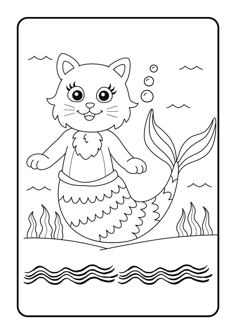 Printable Coloring Book With Cats - Etsy