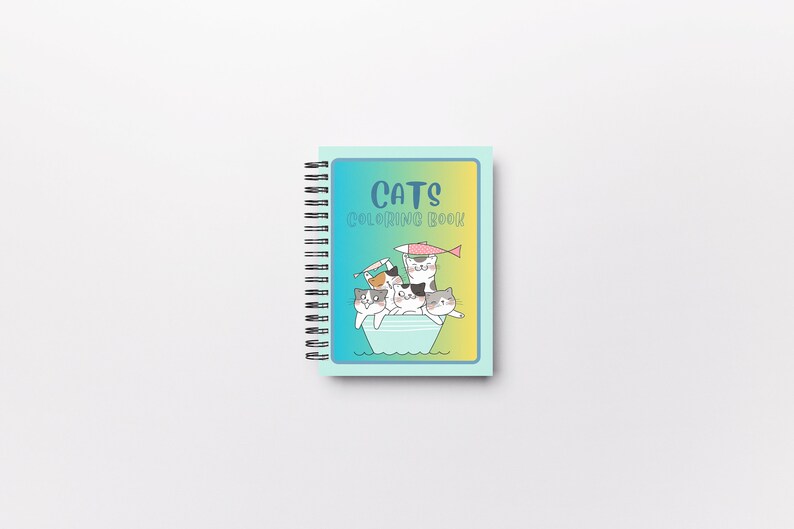 Printable Coloring Book With Cats - Etsy