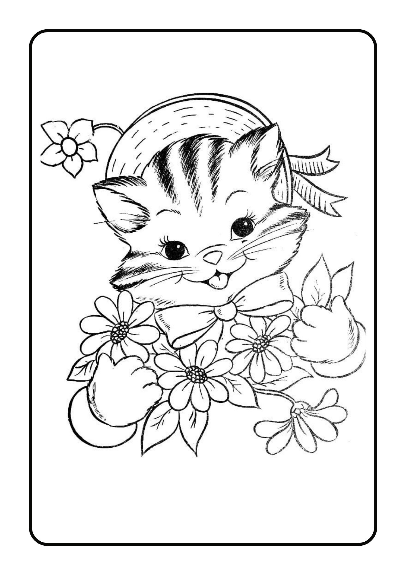 Printable Coloring Book With Cats - Etsy
