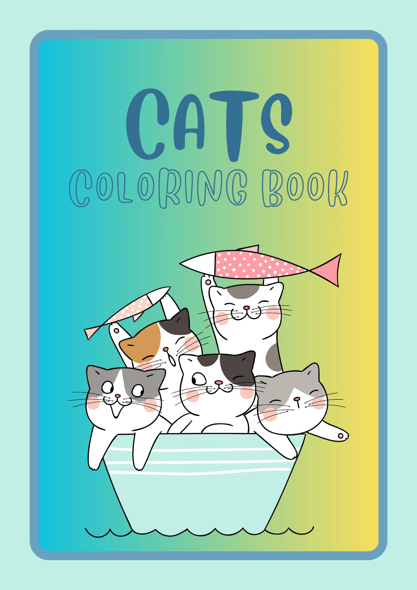 Printable Coloring Book With Cats - Etsy
