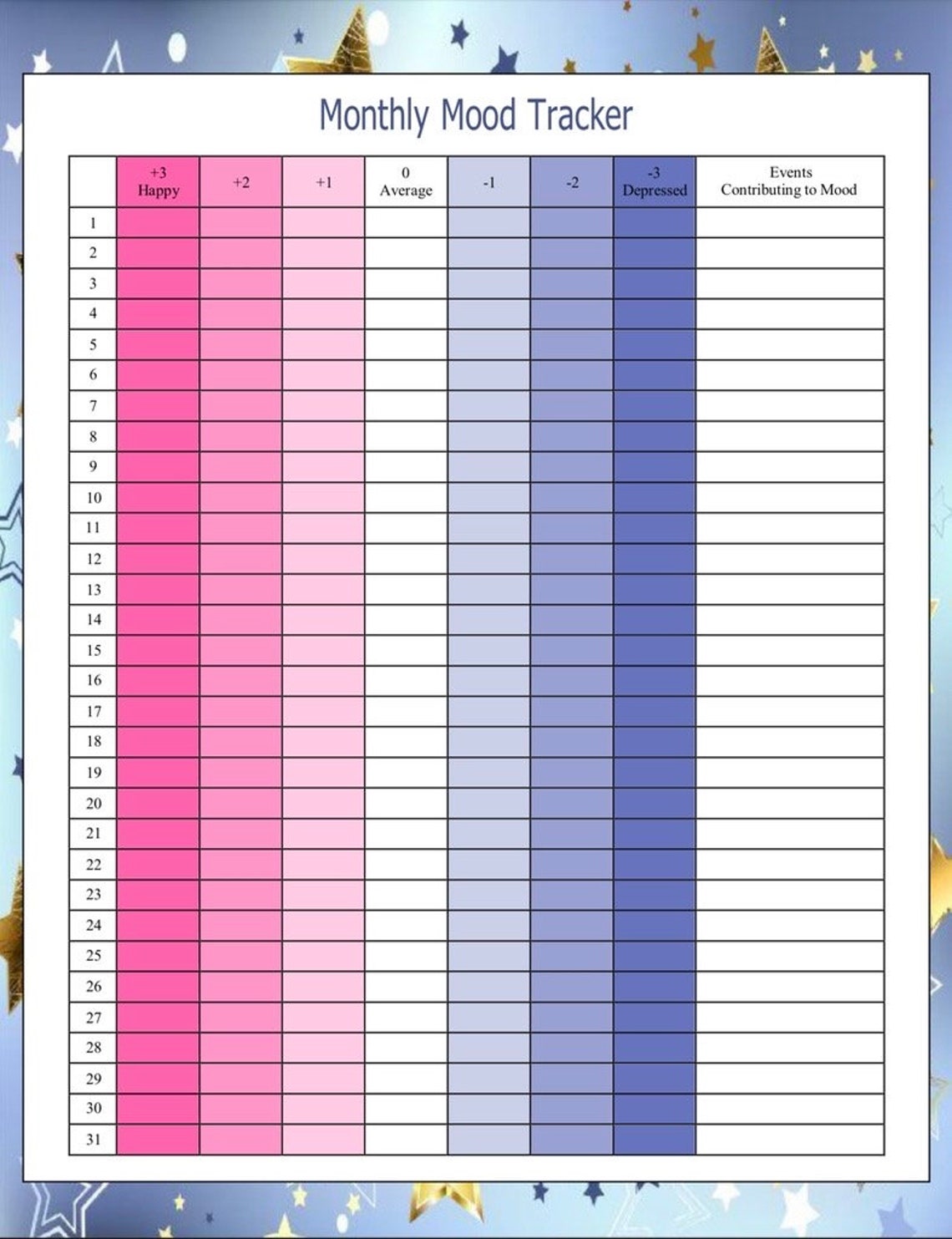 Mood Tracker to Improve Daily Routine - Etsy