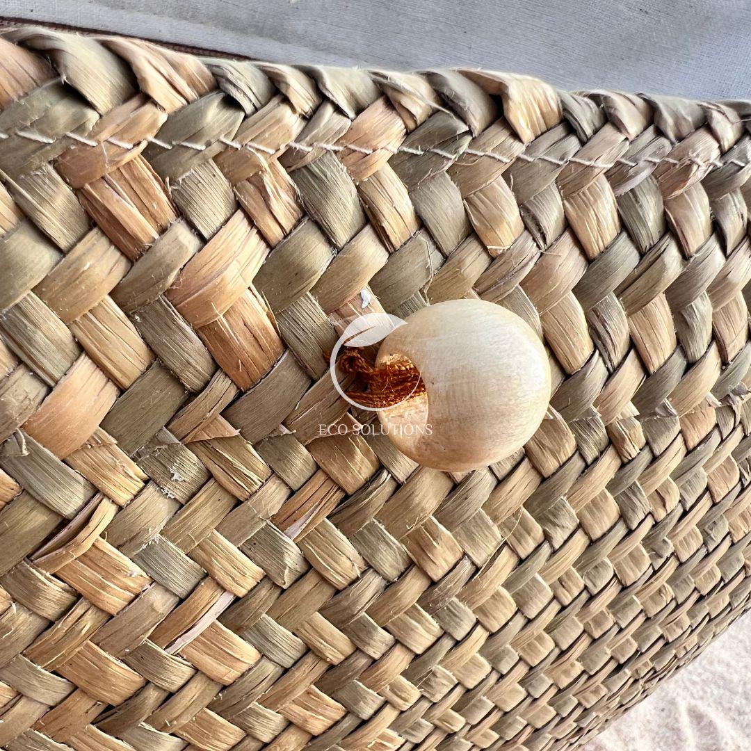 Beach Tote Straw Bag With Zipper - Etsy