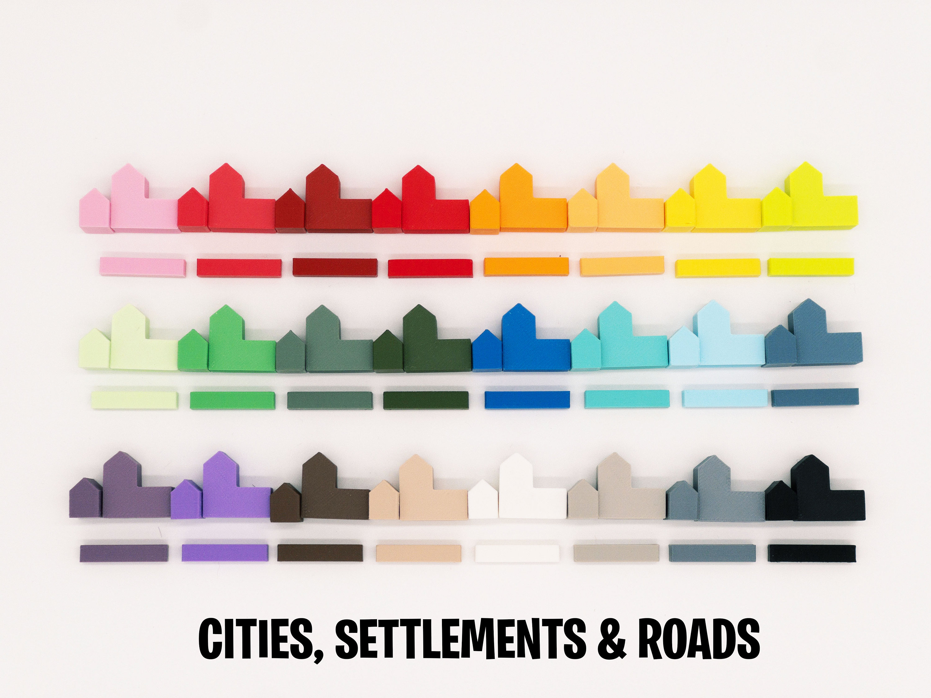 Catan Compatible Custom Game Pieces Choose You Color Expansions Also - Etsy