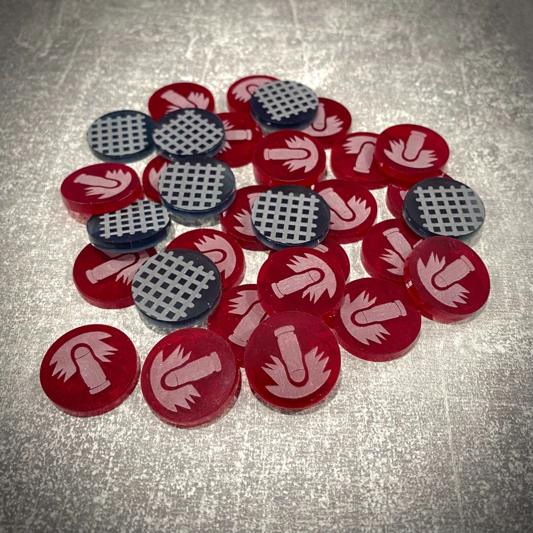 Neuroshima HEX - Wound and Net Acrylic Tokens Compatibile With Game (32 ...