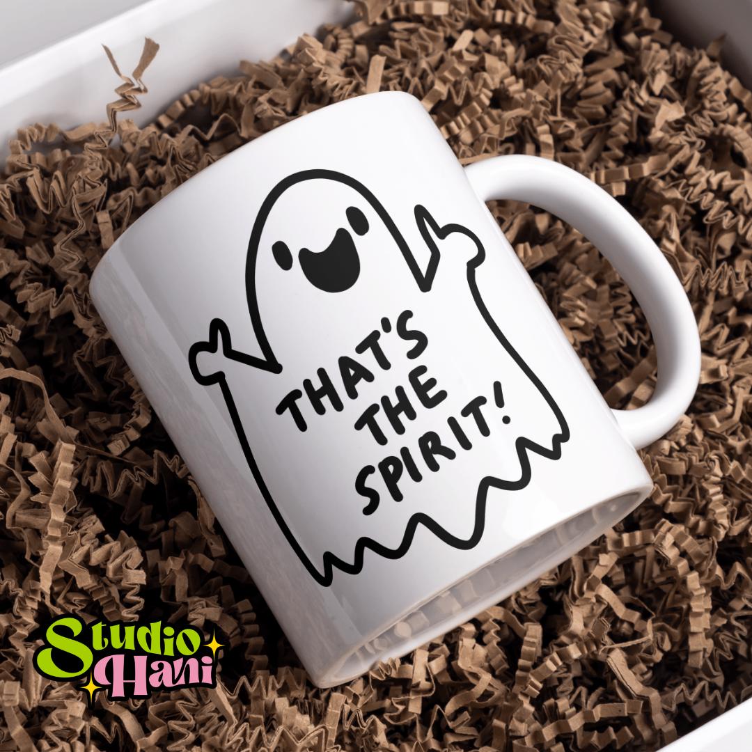 Thats the Spirit Cute Ghost Pun PNG Clipart Halloween Funny Cartoon ...