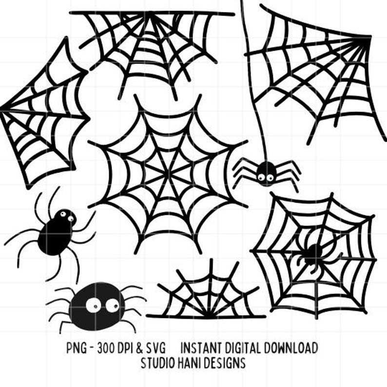 Spider Web SVG PNG Spiders Webs Halloween Spooky Retro Groovy Funny ...