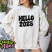 Hello 2025 SVG PNG Simple Black and White Outline Clipart Trendy Design ...