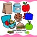 School Lunch SVG PNG Doodle Snacks Milk Muffin Sandwich Bag Apple ...
