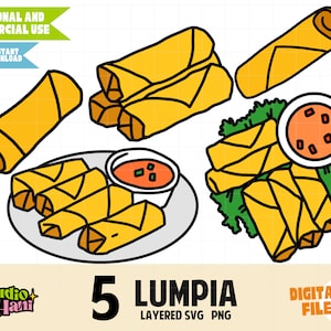 Lumpia SVG PNG Bundle Doodle Cut File for Silhouette Cricut Pinoy ...