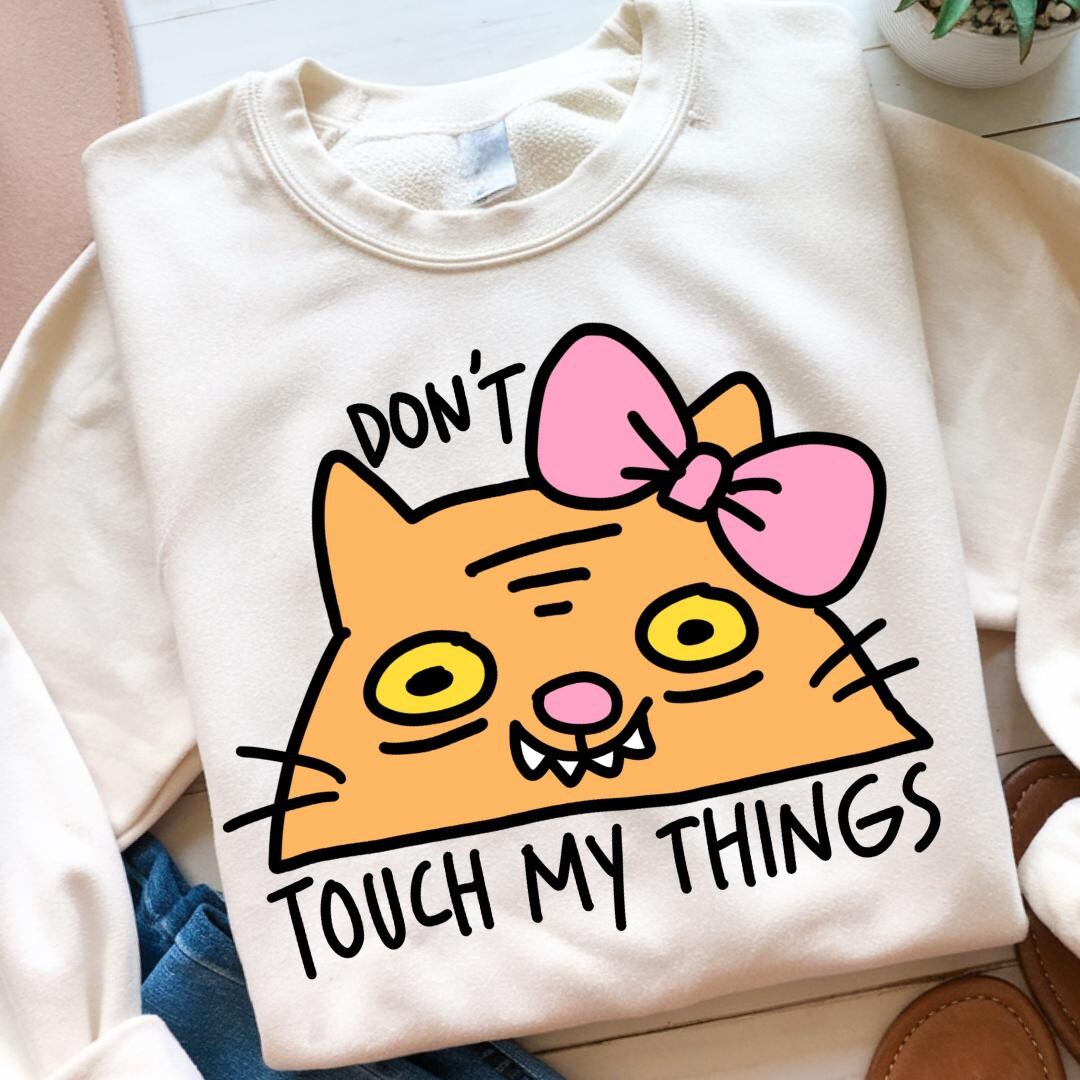 Dont Touch My Things PNG Sassy Cat Angry Clipart Funny Cartoon ...