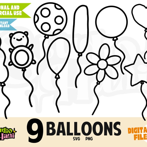 Balloons Svg - Etsy