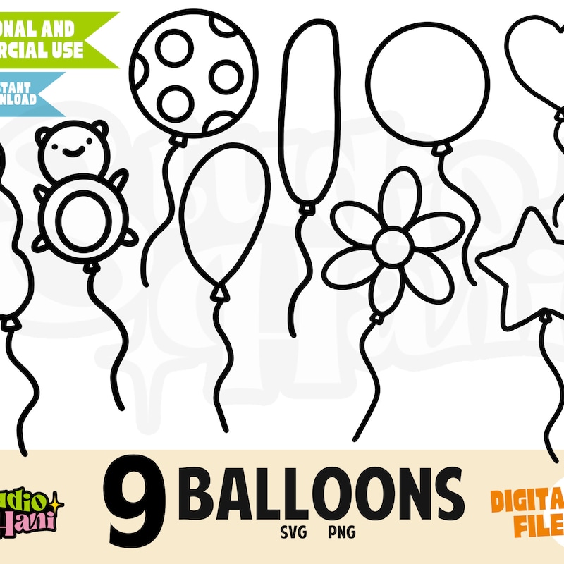 Balloons Svg - Etsy