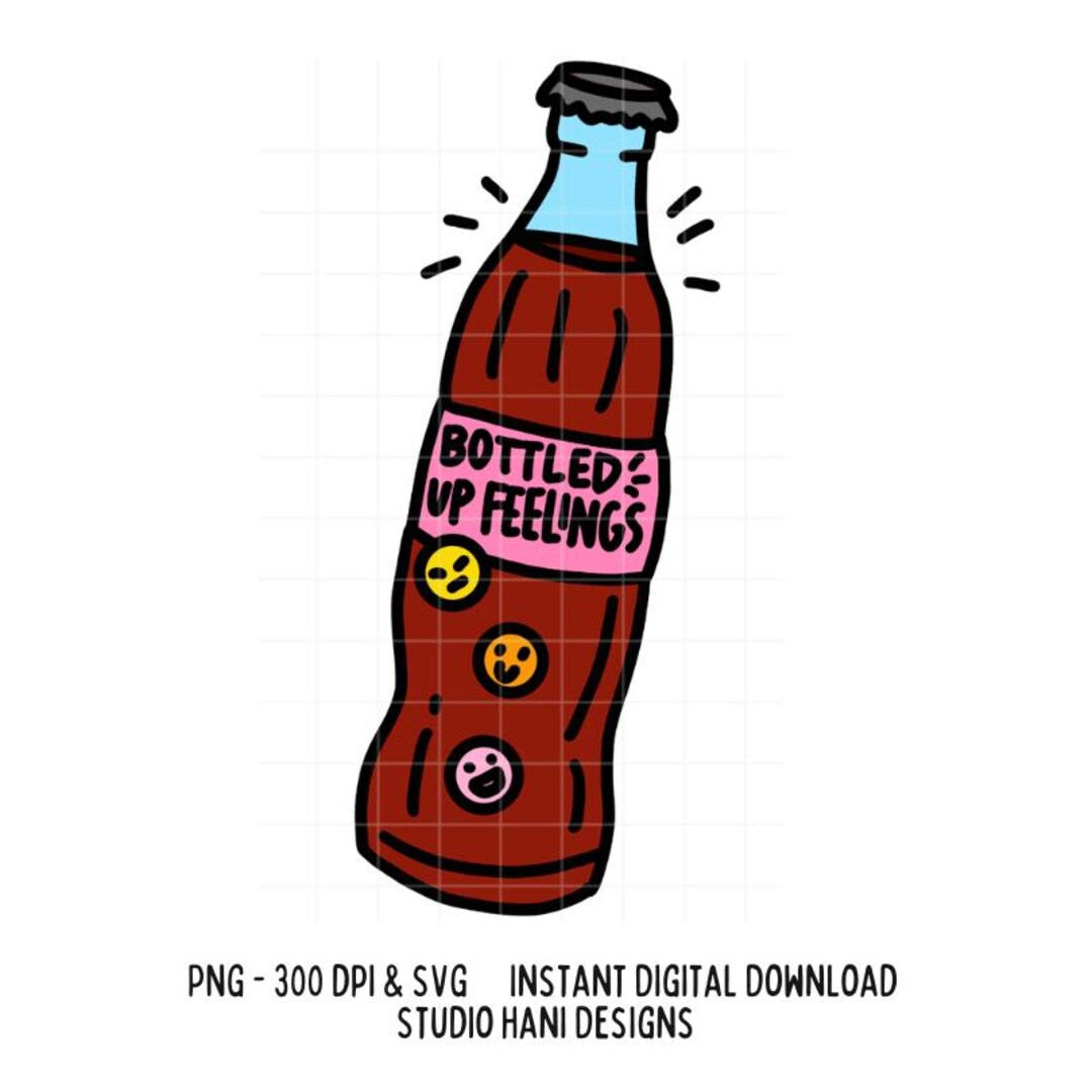 Bottled up Feelings SVG PNG Mixed Emotions in Soda Funny Bottle Trendy ...