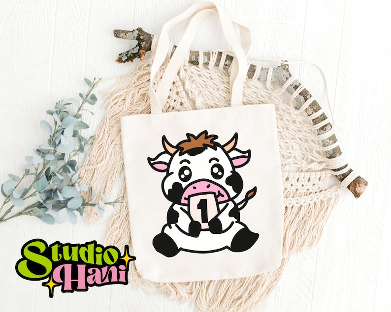 Cow Number 2 SVG PNG Doodle Cute Cattle Birthday Party Theme Event 2nd ...