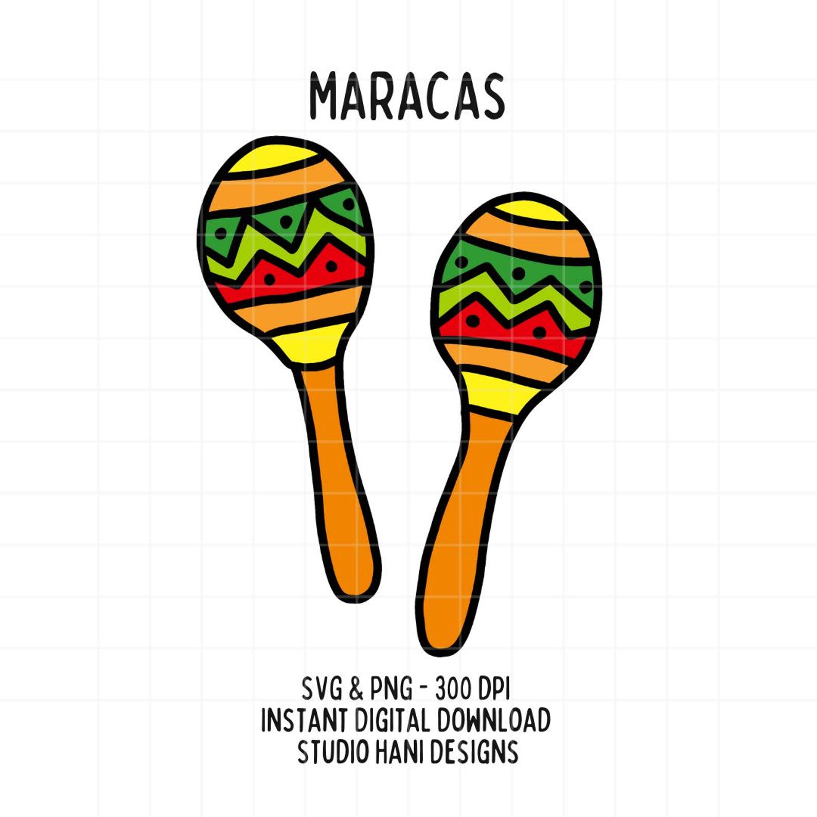 Maracas SVG PNG Clipart Music Fiesta Party Graphic Printables Trendy ...