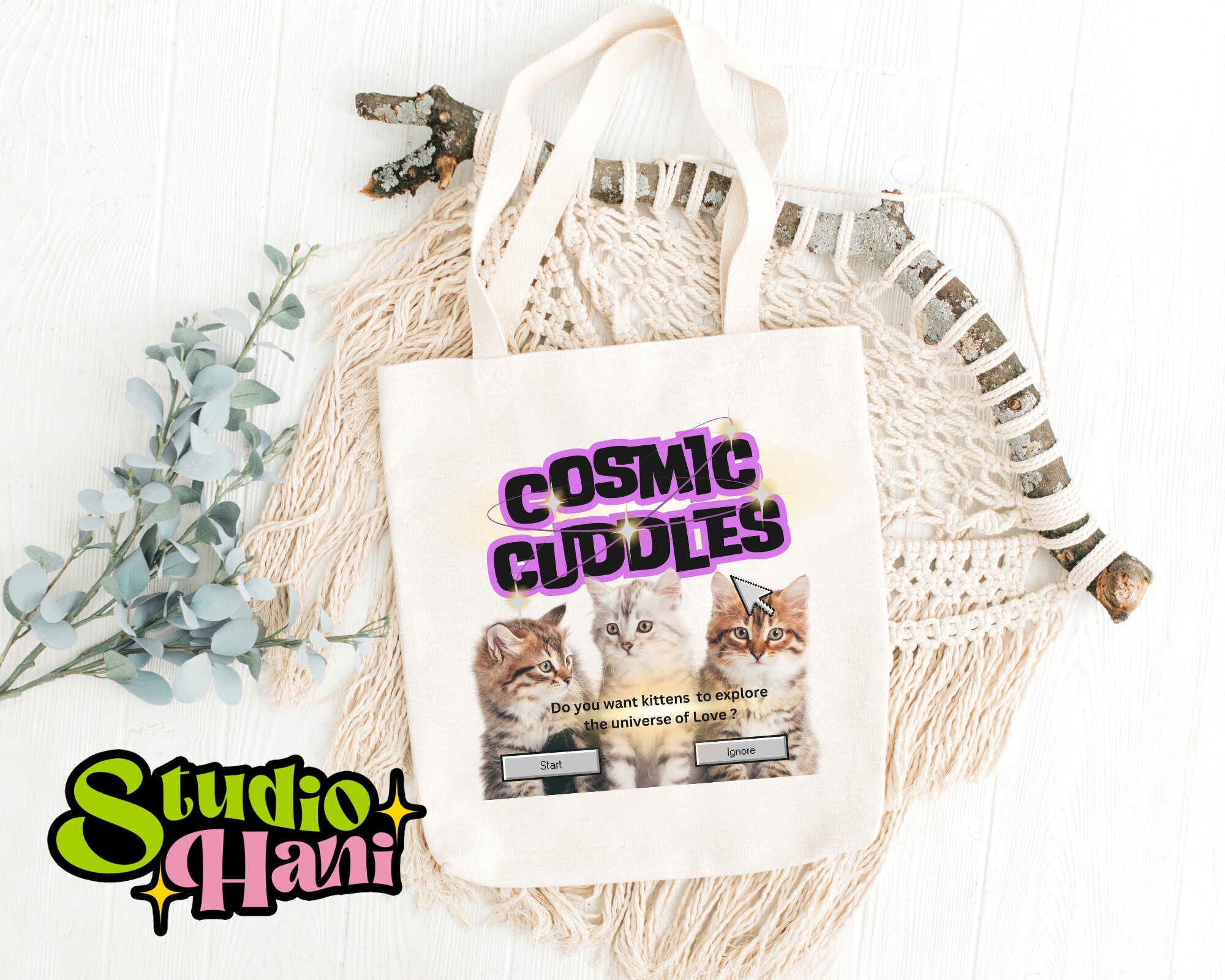 Cosmic Cuddles PNG Y2K Design Retro Three Kittens for Exploring ...