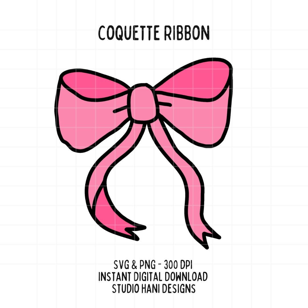 Coquette Ribbon SVG PNG Clipart Scrapbooking Printable Craft Design DIY ...