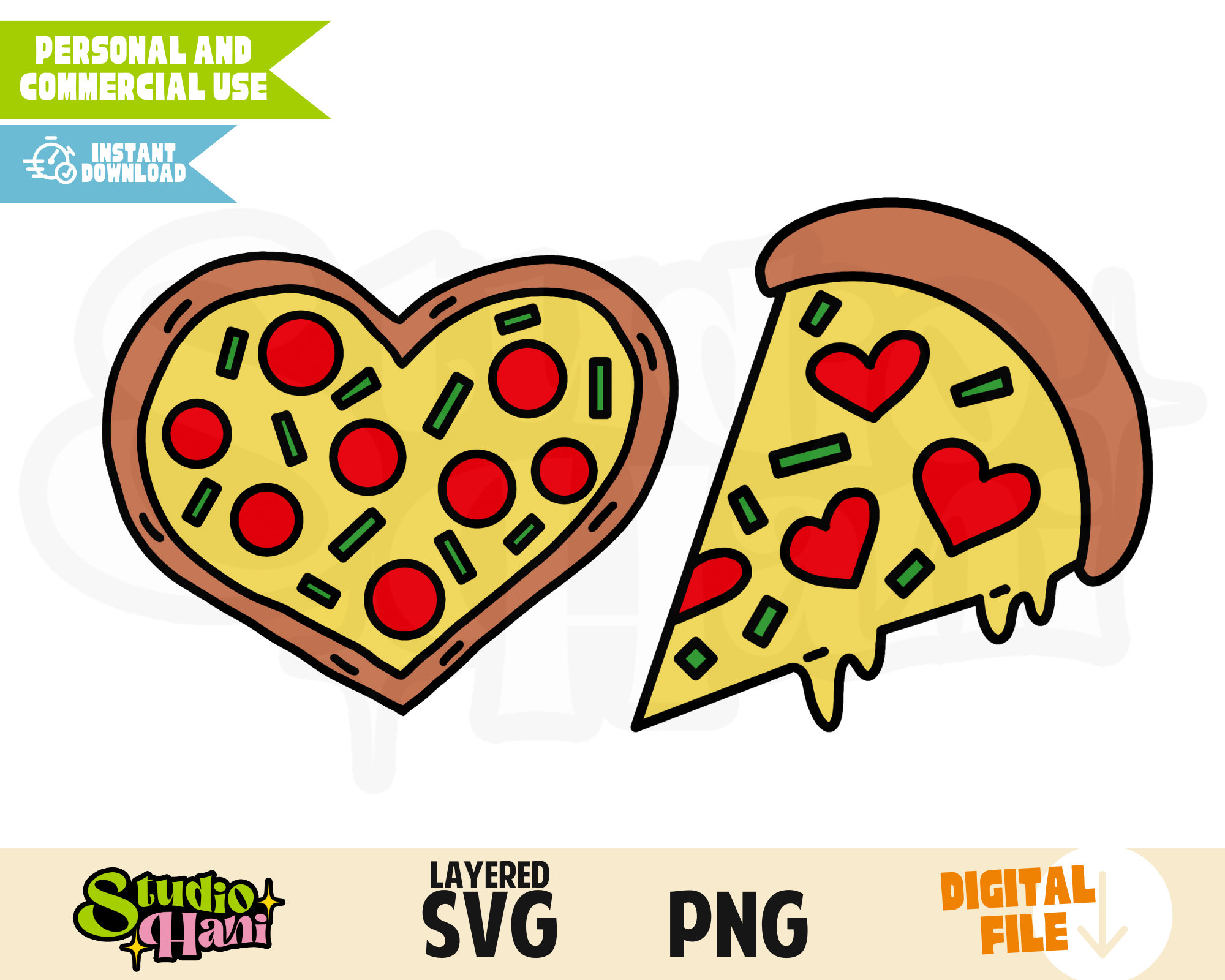 Heart Pizza SVG PNG Slice Whole Slices Valentines Love Hearts Fun ...
