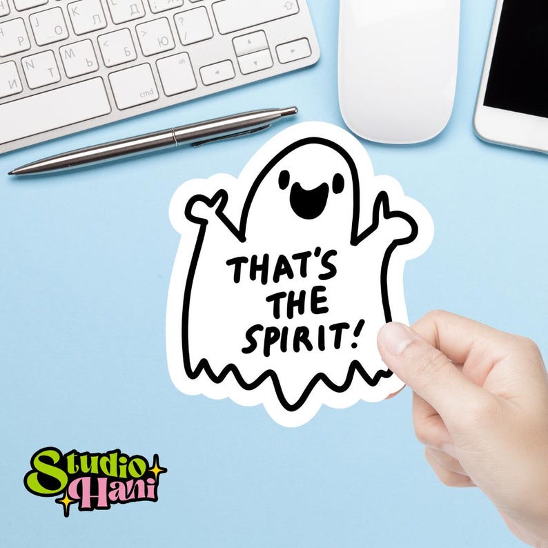 Thats the Spirit Cute Ghost Pun PNG Clipart Halloween Funny Cartoon ...