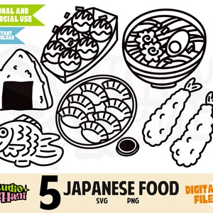 Japanese Food SVG PNG Snack Street Food Tempura Takoyaki Takiyaki Ramen ...