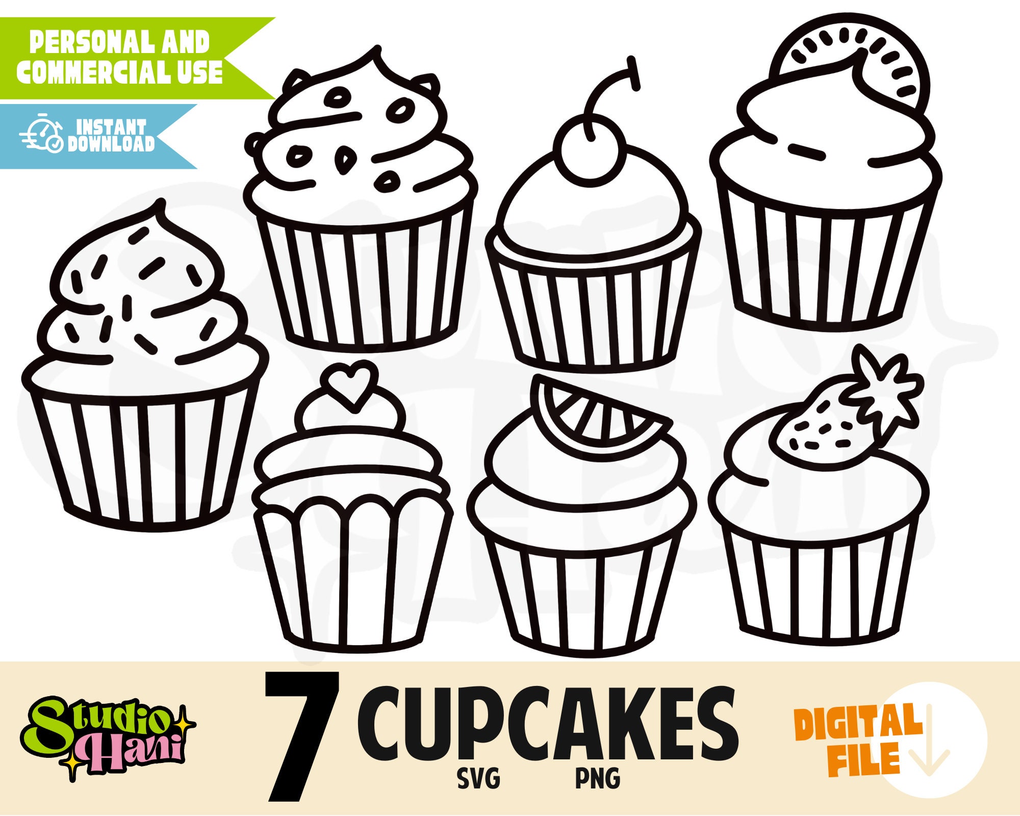 Birthday Cupcakes Clipart Black And White