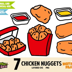 Chicken Nuggets SVG PNG Bundle Nuggs Nugget Fast Food Cut File ...