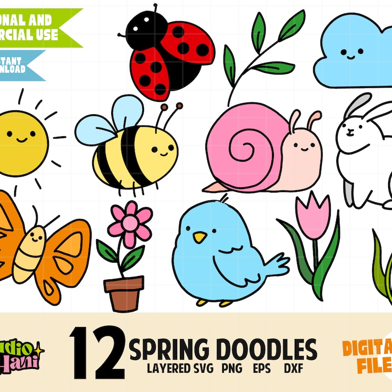 Spring Doodles - Etsy